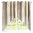 Brown Grey Sheer Curtains Swag Valances for Windows Abstract Neutral ...