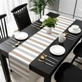 Brown Grey Striped Table Runner 72 Inches Long - Geometric Vertical ...