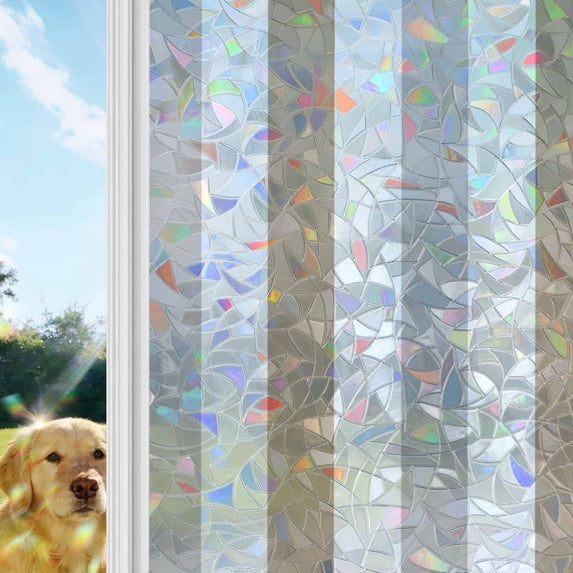 Brown Grey Striped Window Privacy Film Stain Glass,Reusable Decorative ...