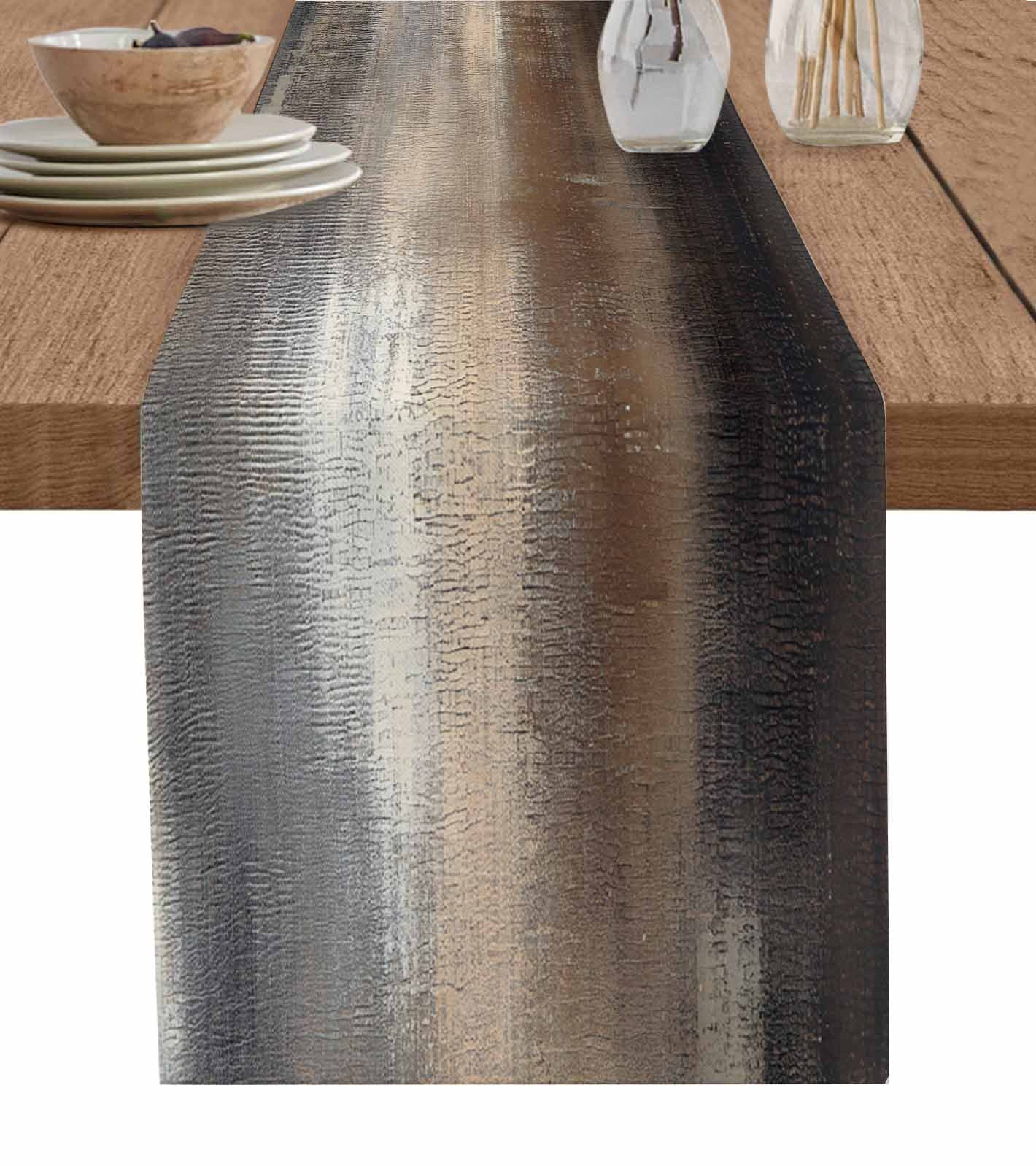 Brown Grey Table Runner-Cotton Linen- 60 Inch Holiday Dresser Scarves ...