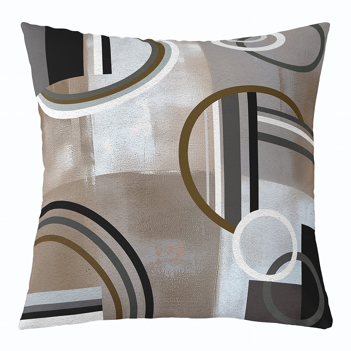 Brown Grey Throw Pillow Cover,Geometric Swirls Pillow Cover for Sofa ...