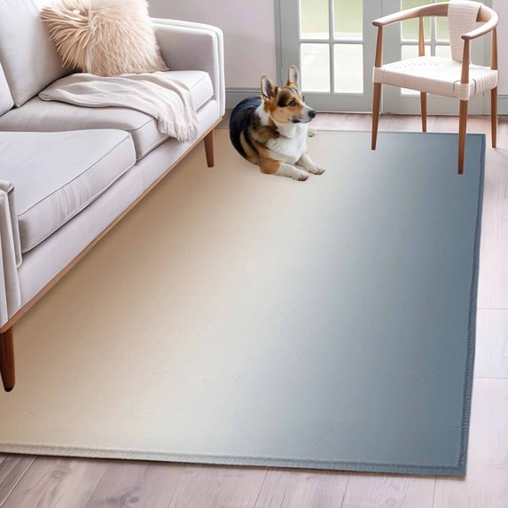 Brown Grey Washable Area Rug 4x6 Gradient Low-Profile Soft Area Rugs ...