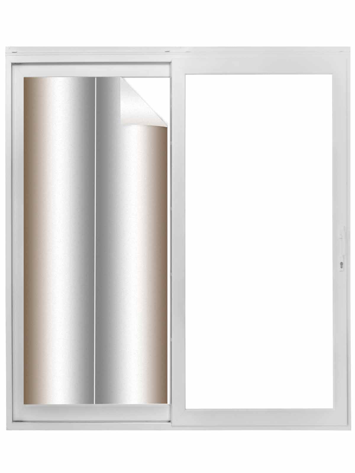Brown Grey Window Privacy Film, Gray Farmhouse Modern Rustic Static ...