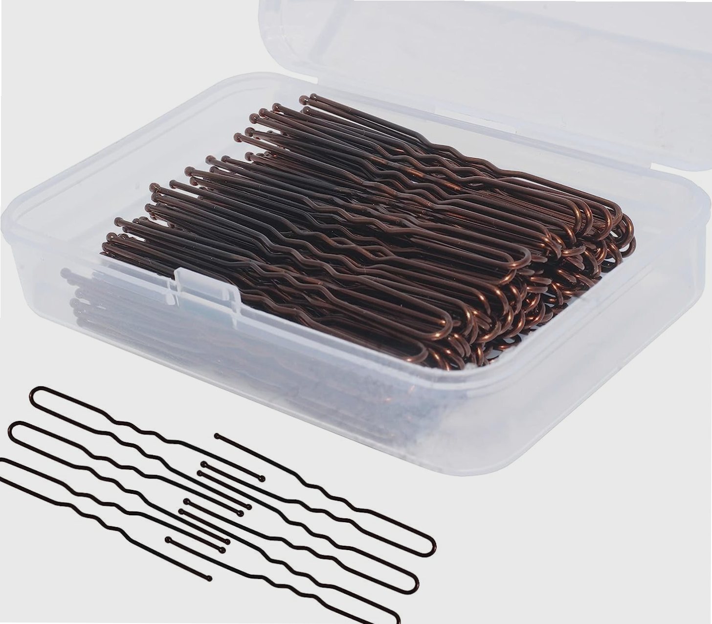 Brown Hair Pins 100 Pcs U shape Bobby Pins Brown Hair Grips Kirby Grips ...