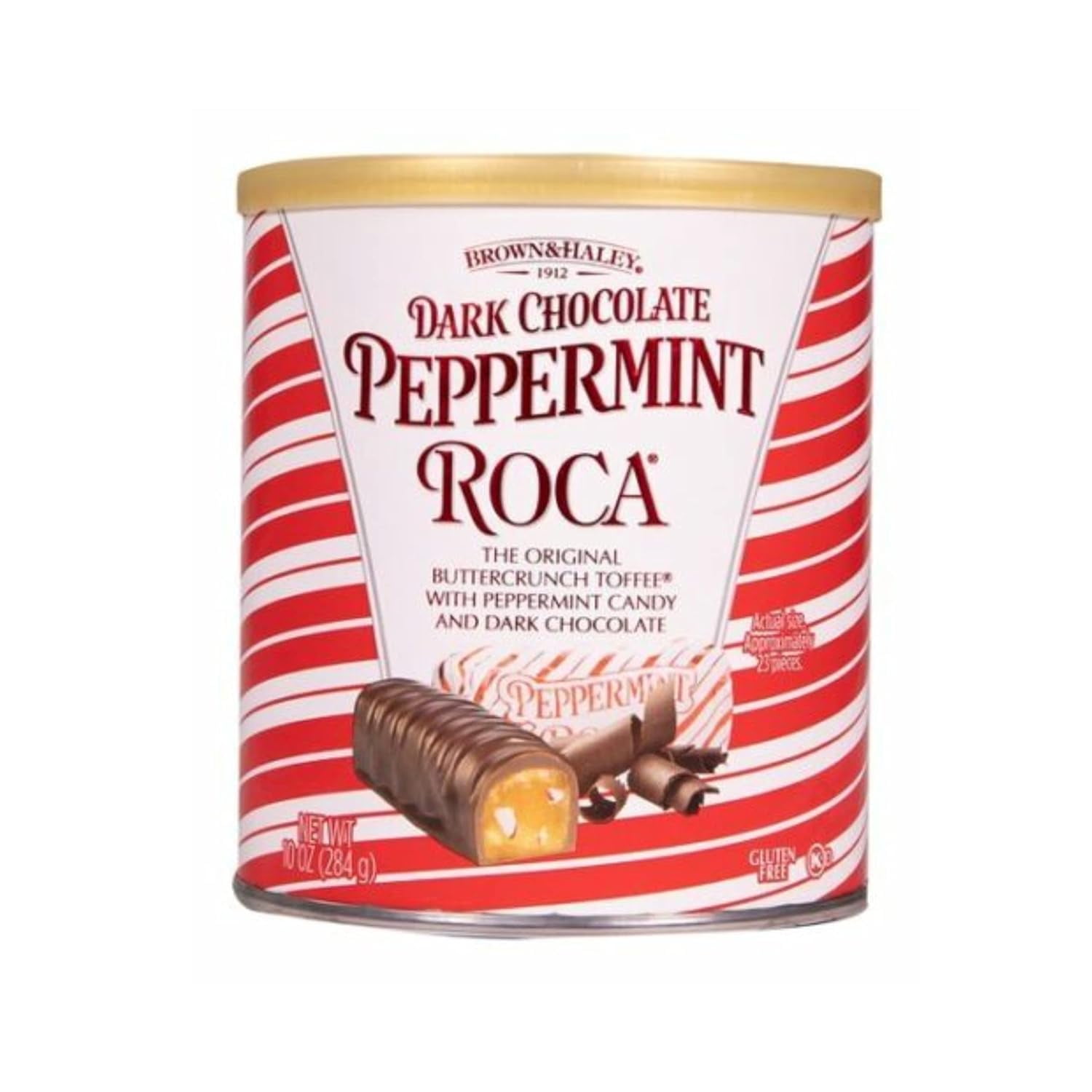Brown & Haley Dark Chocolate PEPPERMINT Canister, Individually Wrapped ...