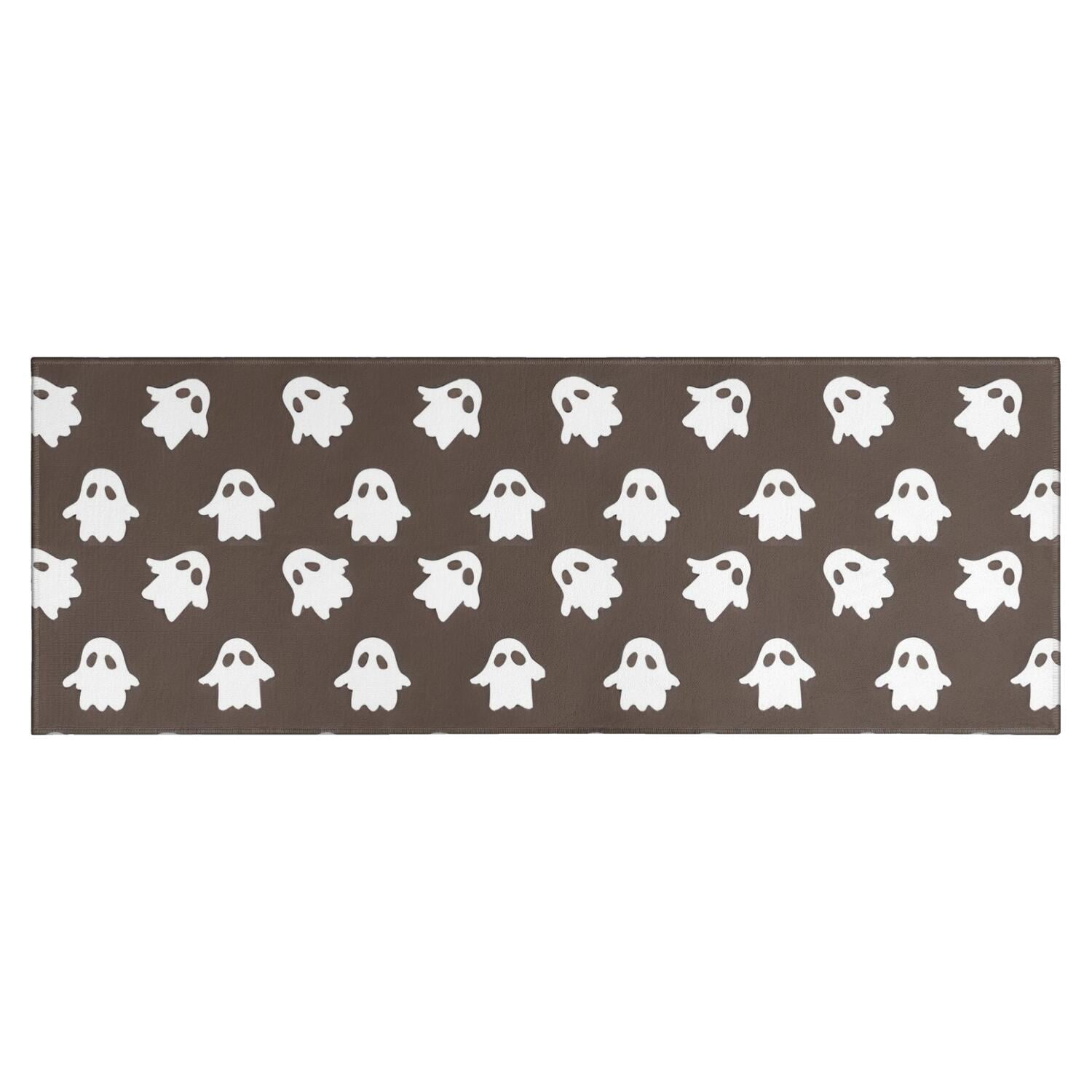 Brown Halloween Ghost Pattern Kitchen Rug Mat,Kitchen Runner Rugs Non ...
