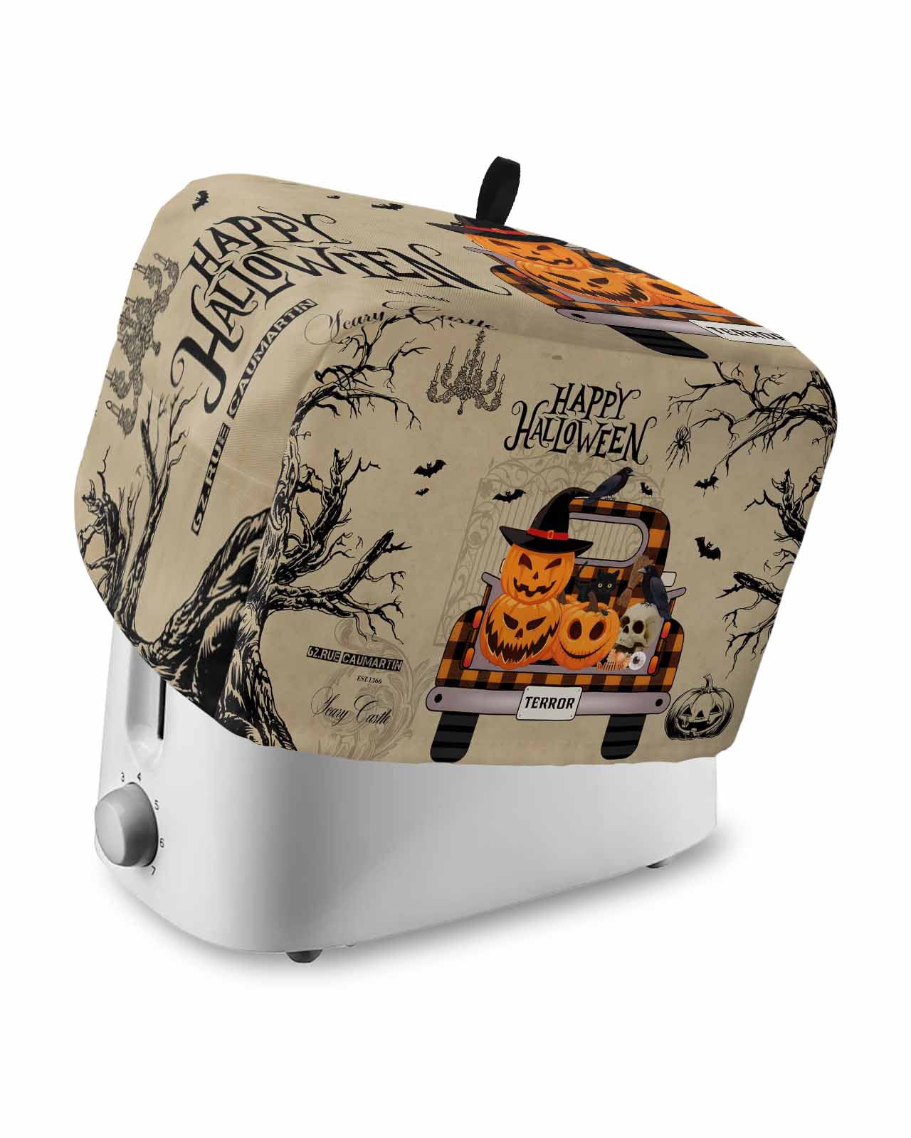 Brown Halloween Toaster Cover 2 Slice, Small Kitchen Appliance Covers ...