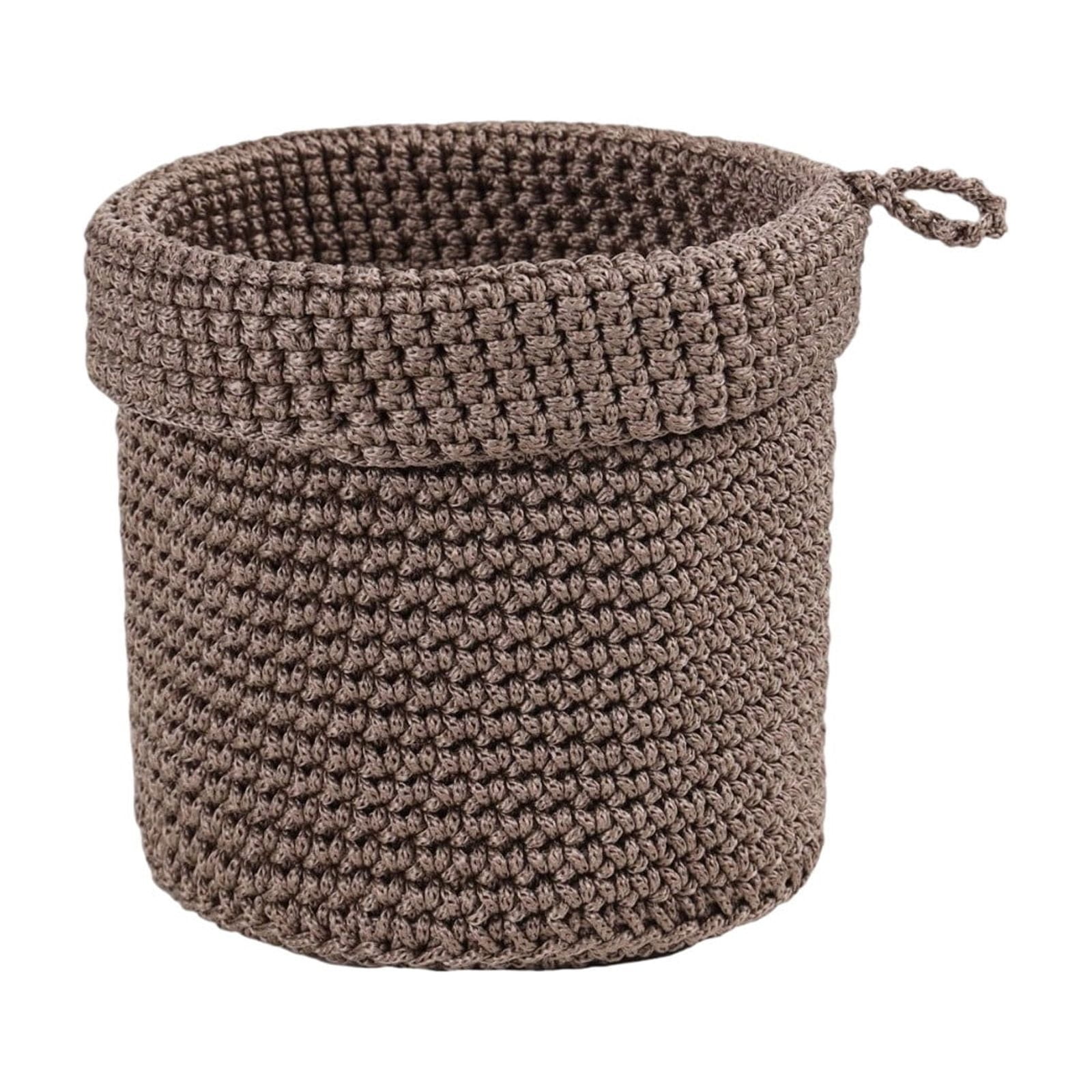 Brown Handmade Woven Fabric Storage Basket - Hanging Organizer for ...