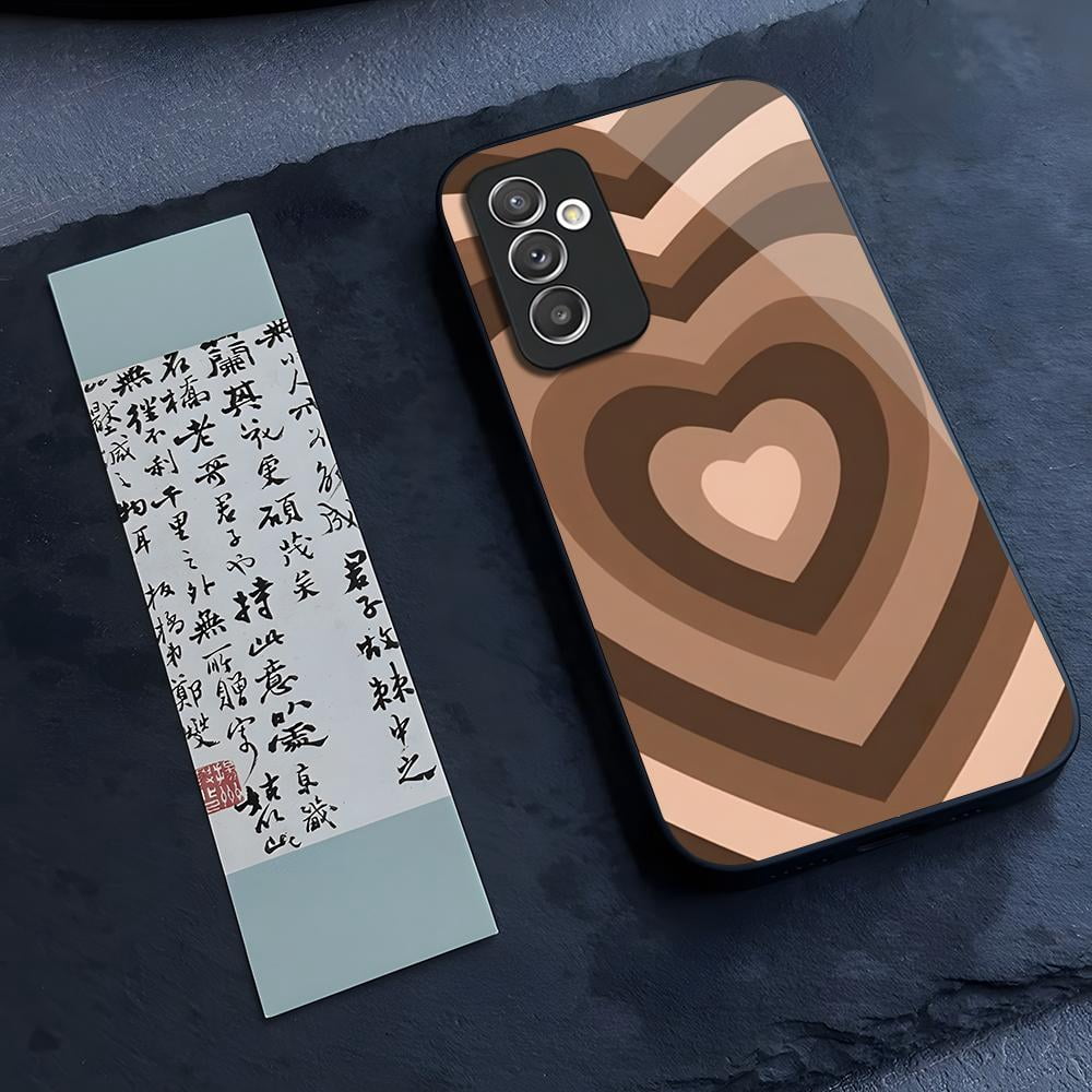 Brown Hearts Phone Case Glass for Samsung Galaxy S24 S23 S21 S22 S20 ...