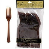 Brown Heavy Weight Forks Pack of 20 - Walmart.com
