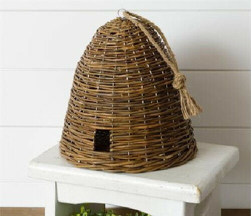 Decorative Brown Honey Bee Hive Skep, Willow Wicker - Walmart.com
