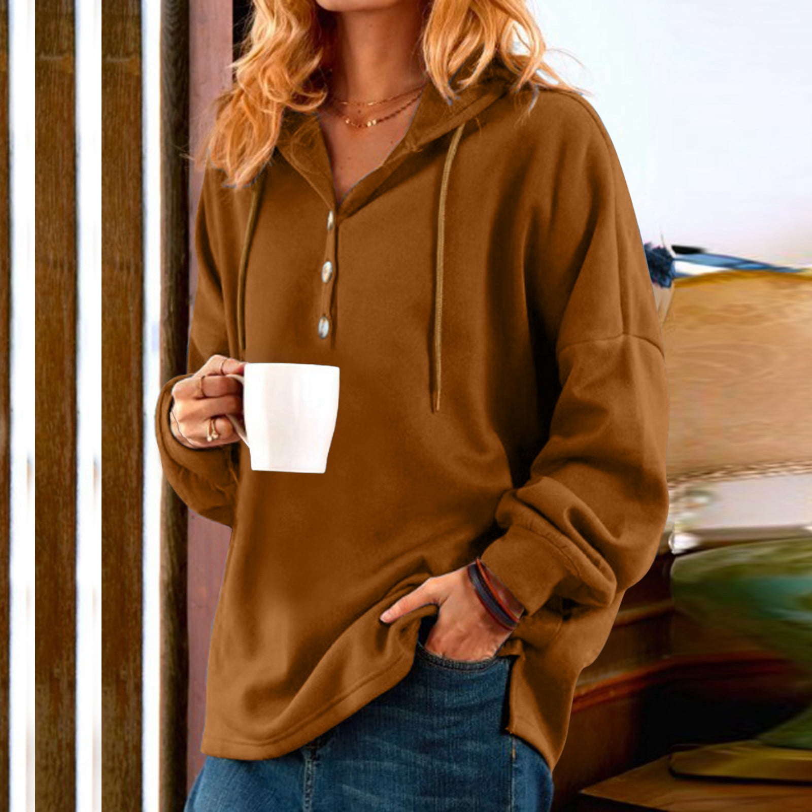 Brown Hoodie Dress For Women, Polyester Hoodie For Women, Women's ...