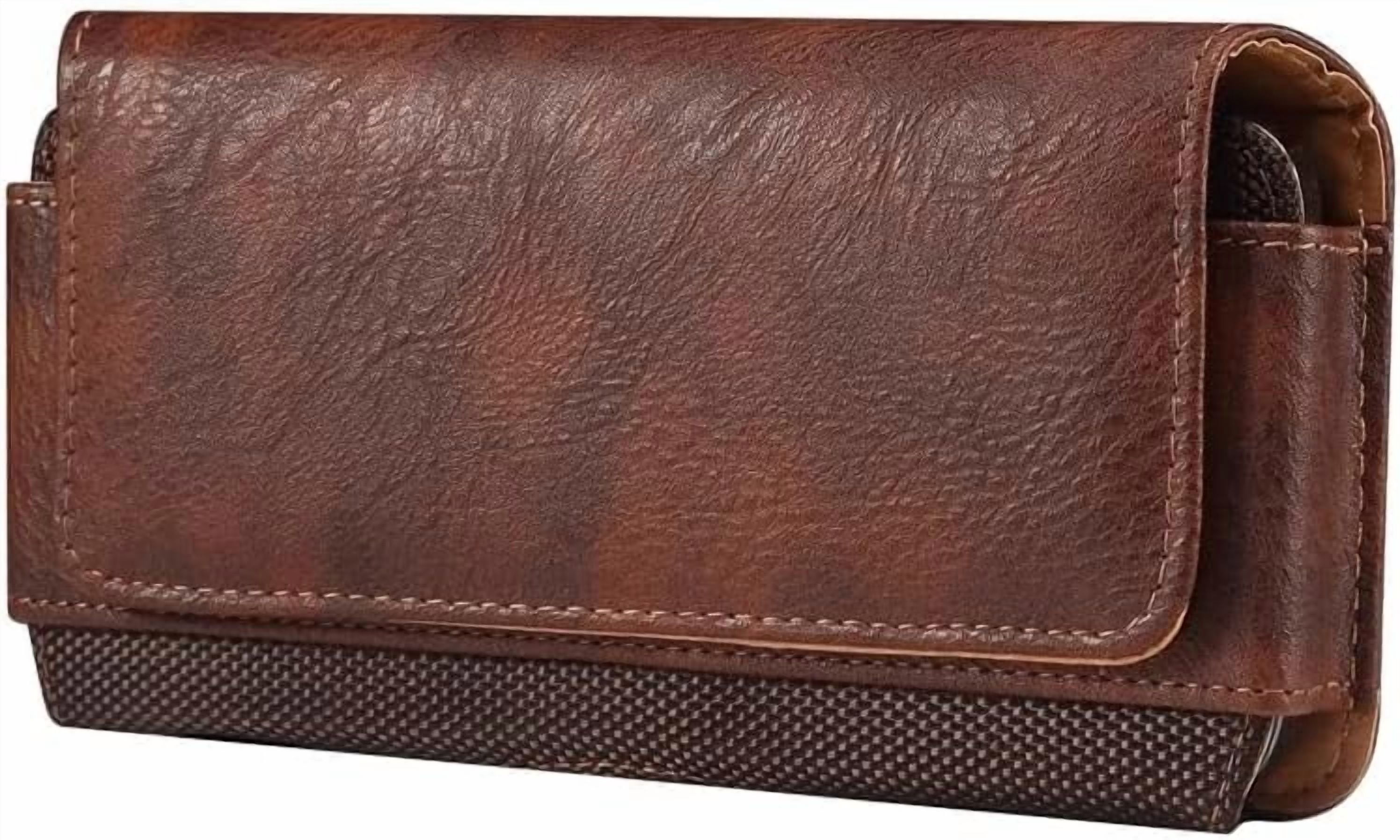 Brown Horizontal Belt Loop Magnetic Soft Leather Case is Compatible ...