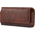 Brown Horizontal Belt Loop Magnetic Soft Leather Case is Compatible ...
