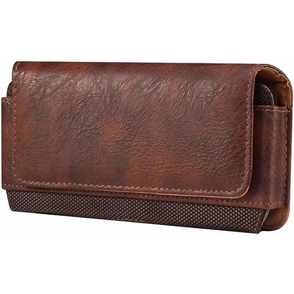 Brown Horizontal Belt Loop Magnetic Soft Leather Case is Compatible ...