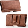 Brown Horizontal Leather case with belt loops, Compatible with Lively ...
