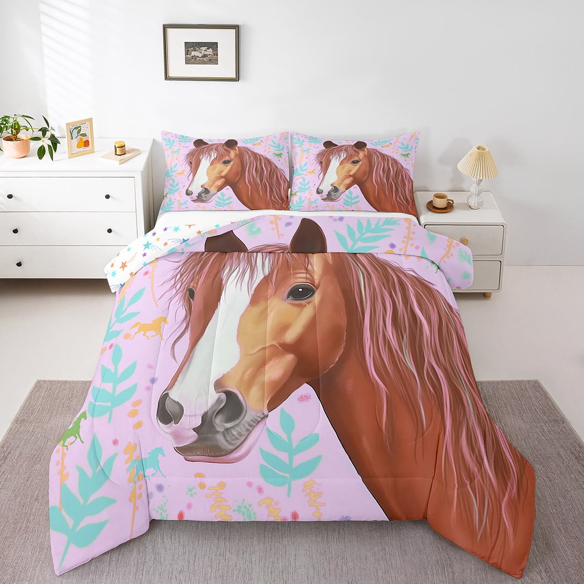 Brown Horse Queen Size Bedding Set,Western Horse Animal Comforter Set ...