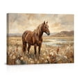 Brown Horse Wildflower Meadow Rustic Western Prairie Landscape For ...