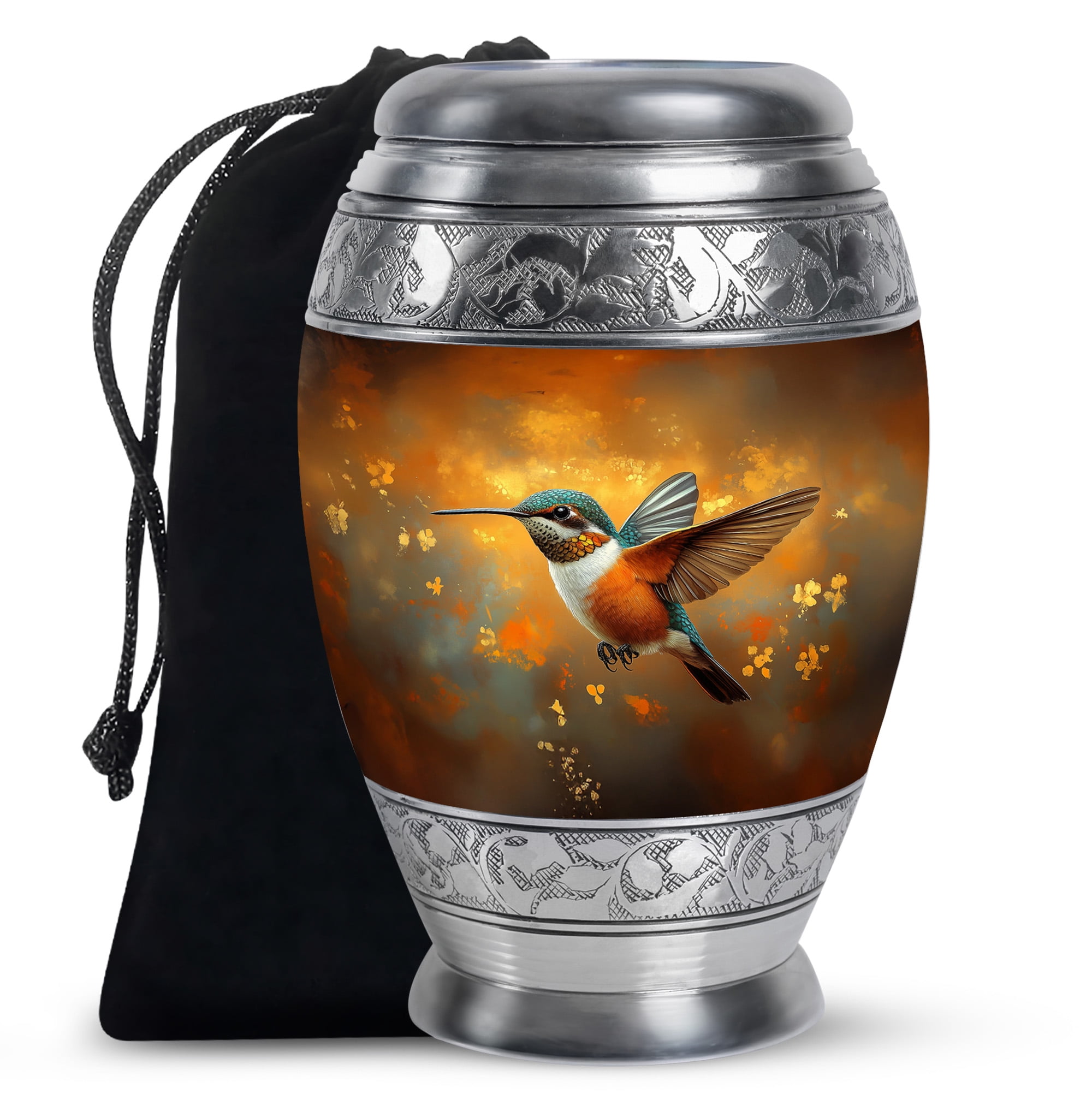 Brown Humming Bird Funeral Urn For Adult Male Dad Ashes - Large ...