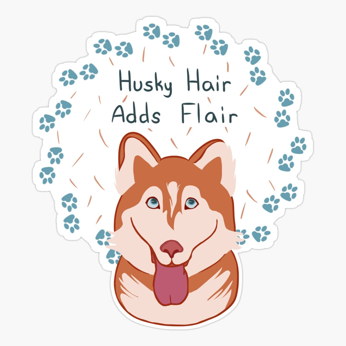 (Brown) Husky Hair Adds Flair Er, Phone Decal Water Bottle Stickers Car ...