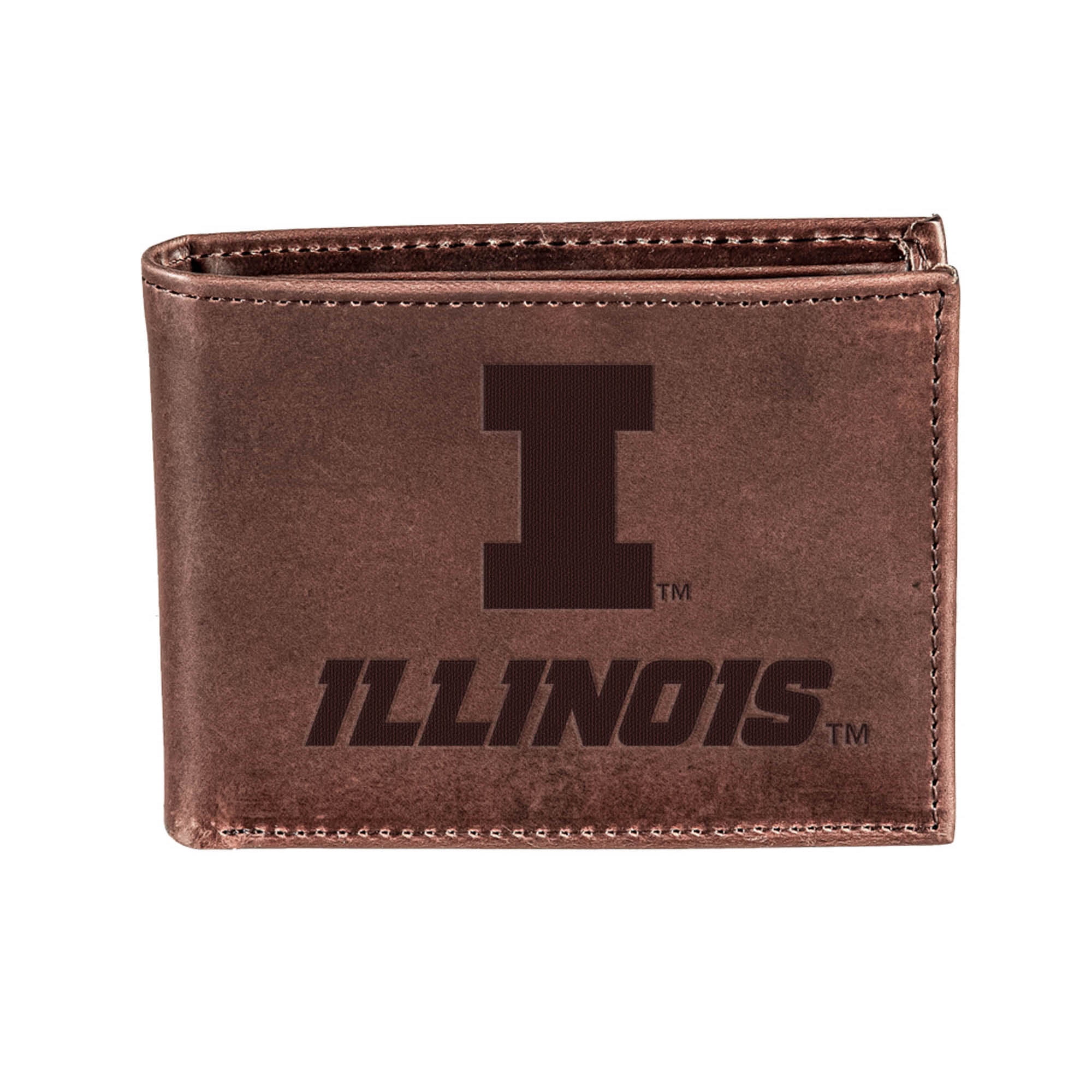 Brown Illinois Fighting Illini Bi-Fold Leather Wallet - Walmart.com