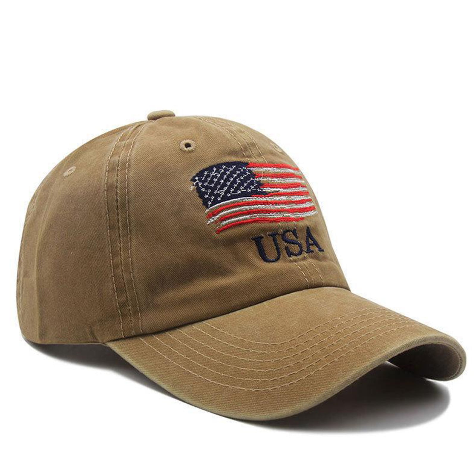 Brown Independence Day Flag Baseball Caps Baseball Cap Adjustable Size ...
