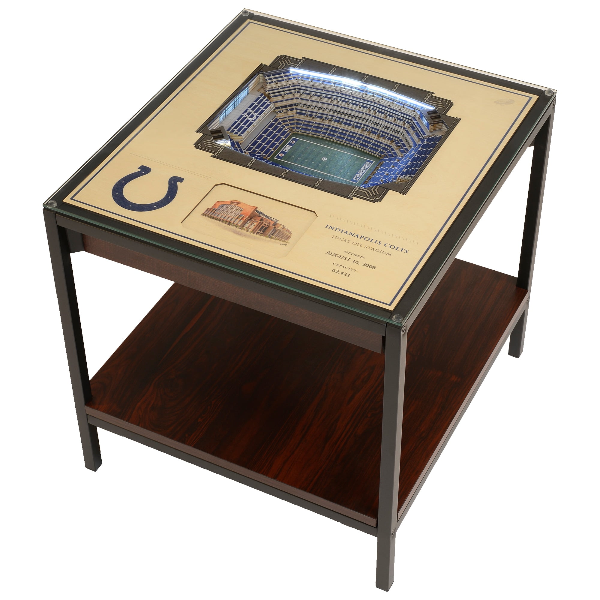 Brown Indianapolis Colts 25-Layer StadiumView Lighted End Table ...