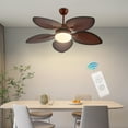 Brown Iron 52-Inch Fan Chandelier Three-Color Temperature Remote ...