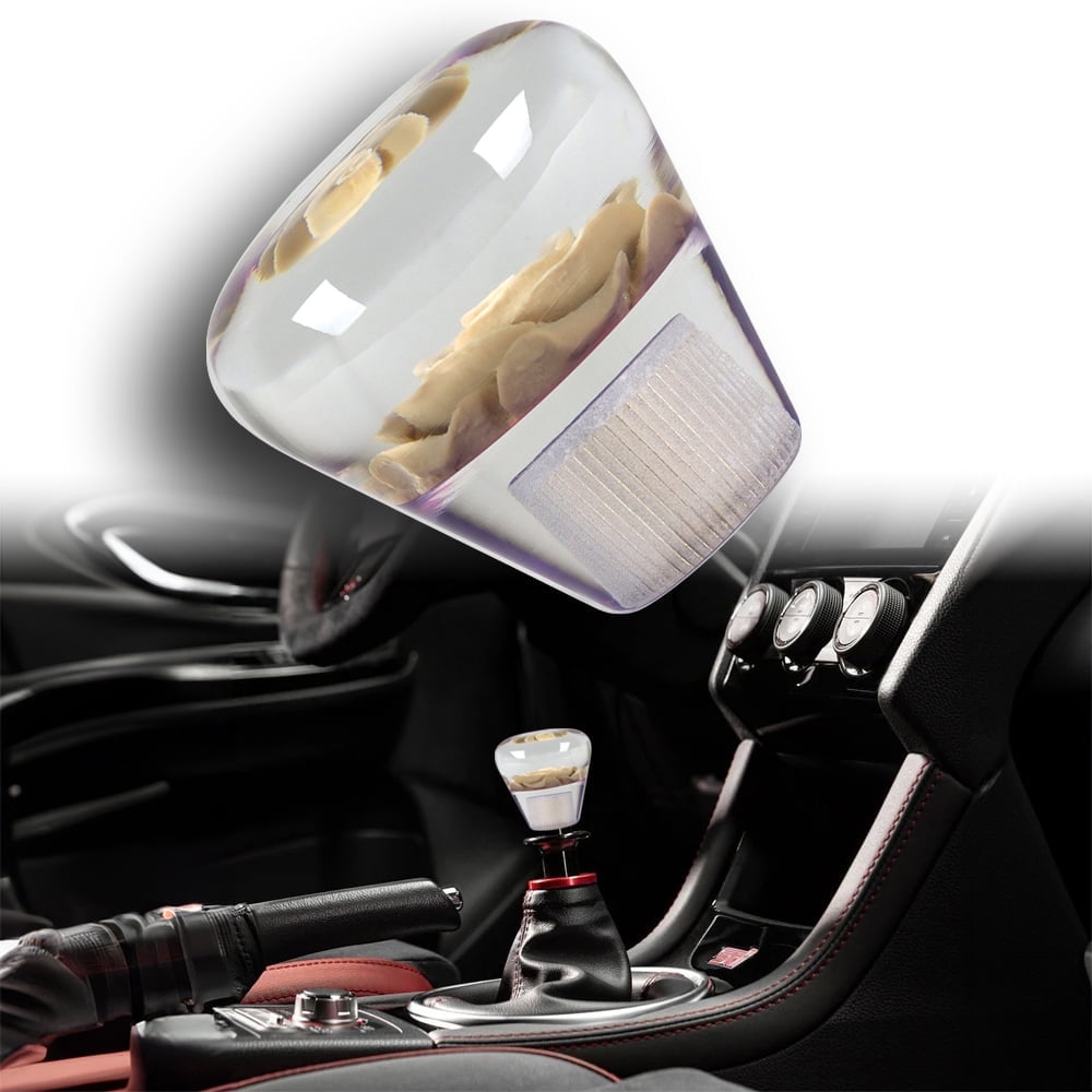 Brown JDM Clear Real Rose Flower Diamond Shape Manual Gear Stick Shift ...