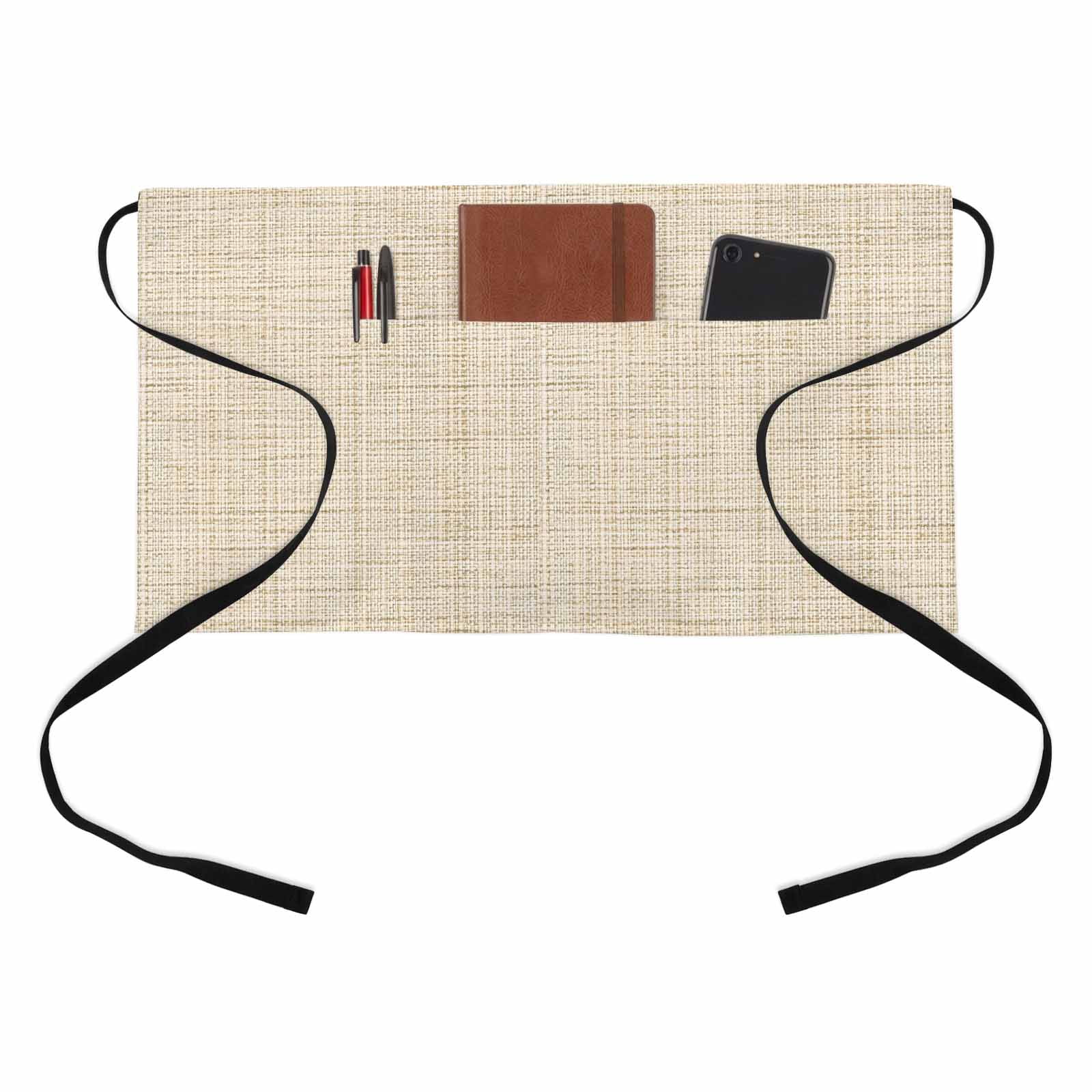 Brown Kitchen Restaurant Half Waist Apron, Linen Texture Modern ...