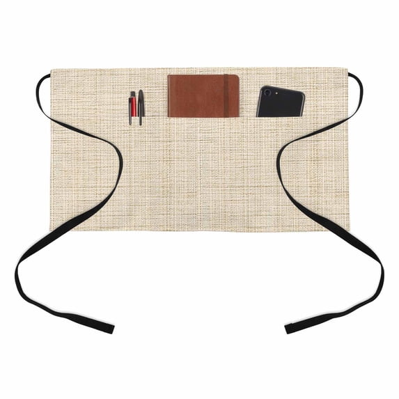 Brown Kitchen Restaurant Half Waist Apron, Linen Texture Modern ...