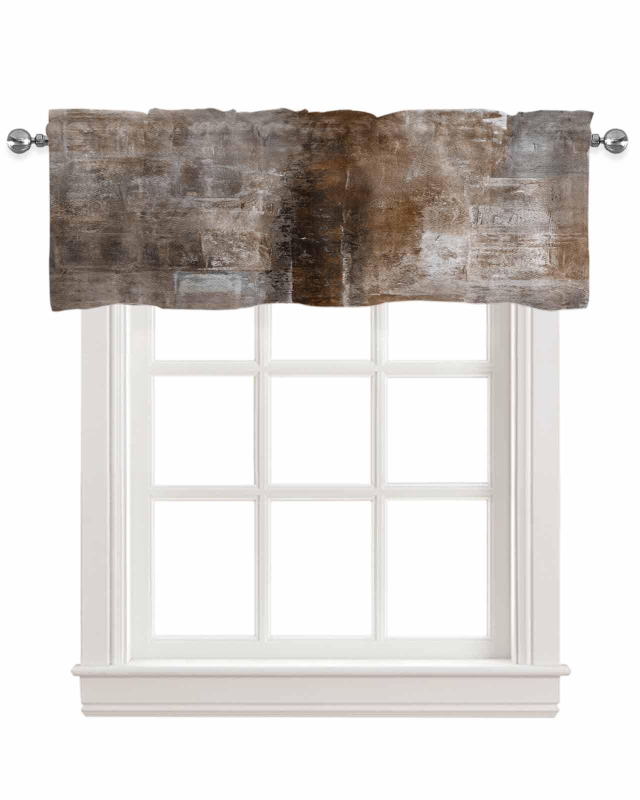 Brown Kitchen Valances for Windows Farmhouse Linen Window Valance ...
