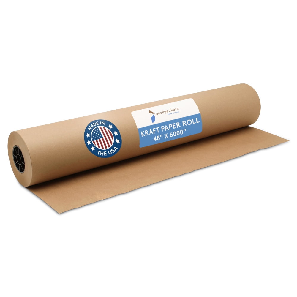 Brown Kraft Paper Roll 48 inch Wide, 6000 inch Long, 1 Roll, Jumbo Roll ...