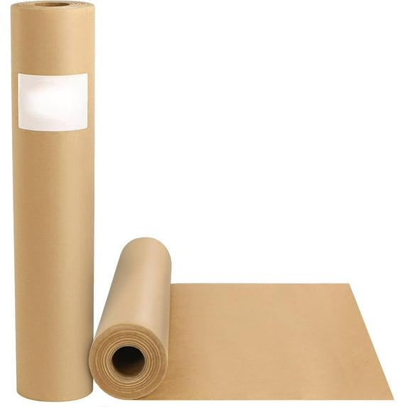 Brown Kraft Wrapping Paper Roll, 15x450 Inch Heavy Duty Packing Paper ...