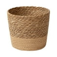 Brown L Flower Pots Cover Storage Basket Woven Planter For Plants Straw ...