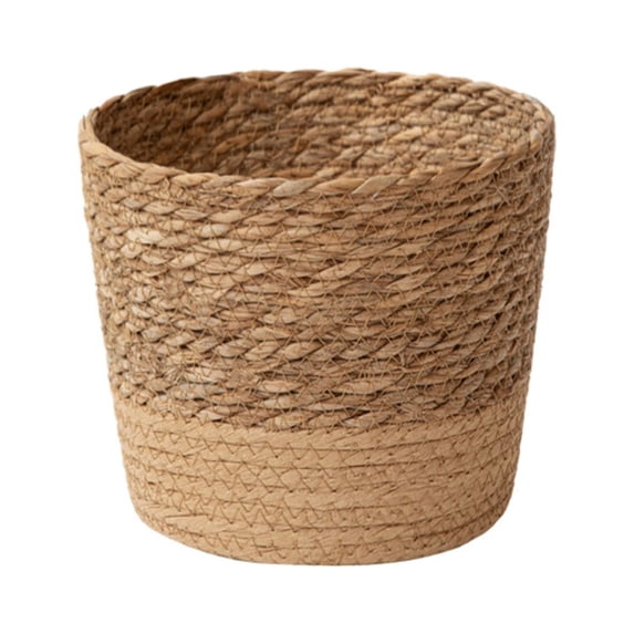Brown L Flower Pots Cover Storage Basket Woven Planter For Plants Straw ...