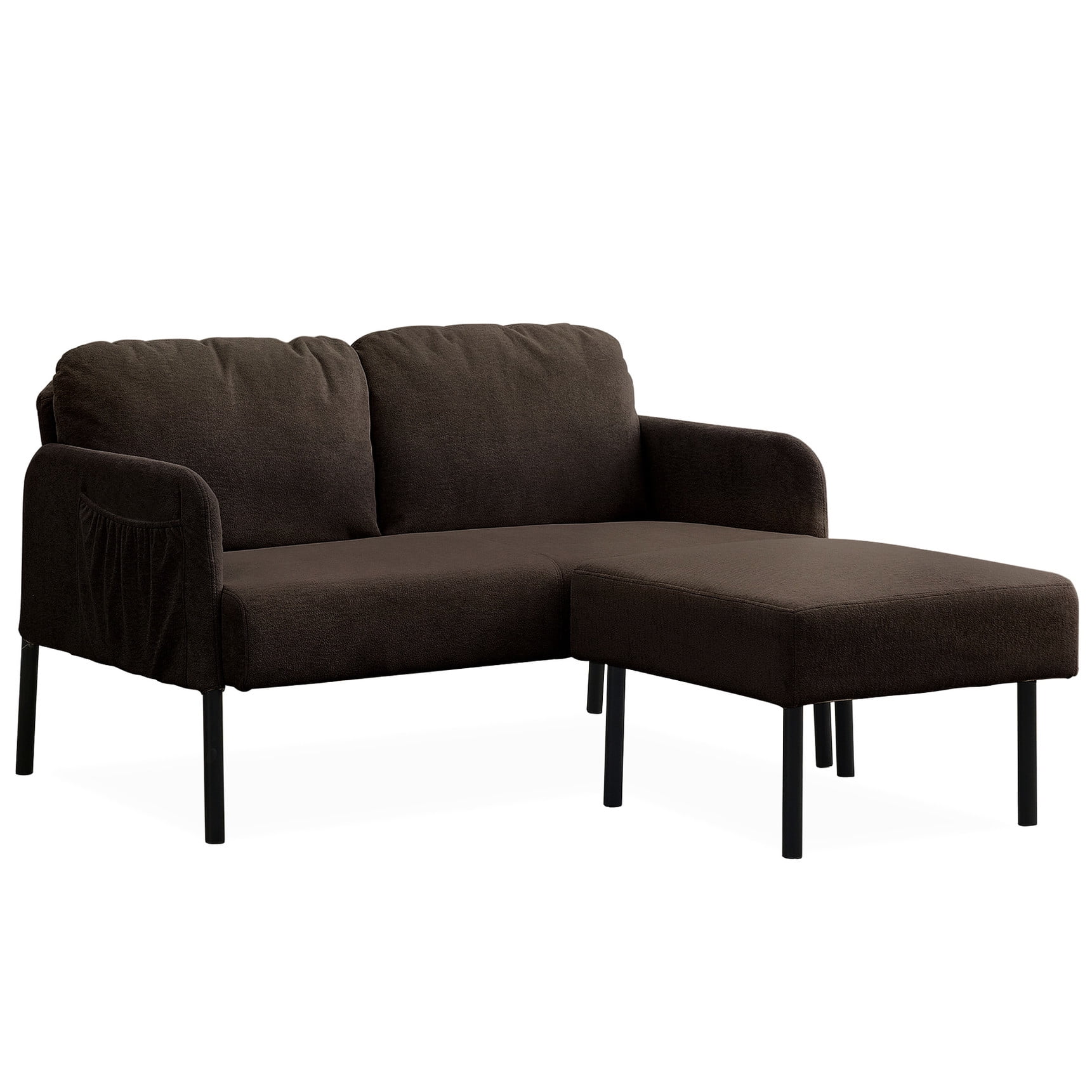 Brown L - Shaped Couch - Hard - wearing & Stable - Small Space, Attic ...
