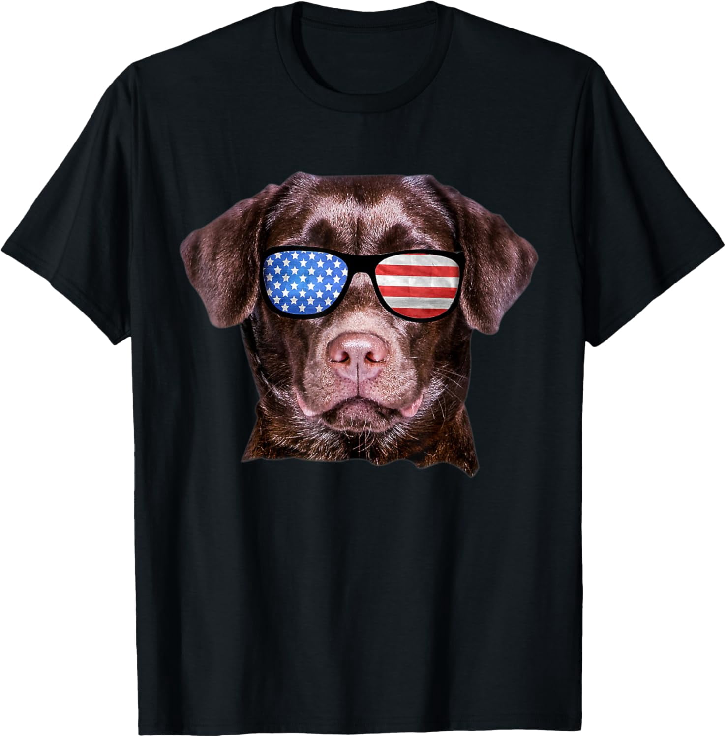 Brown Lab Usa Flag Funny Chocolate Labrador July 4Th T-Shirt - Walmart.com
