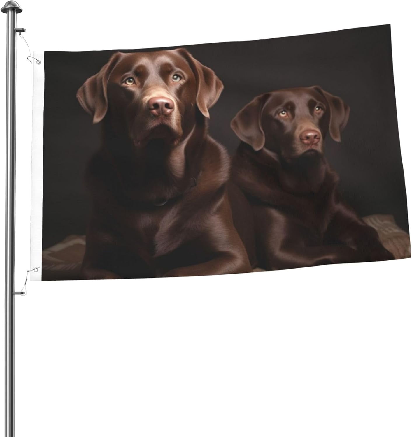 Brown Labrador Retriever Garden Flags Holiday Banner with Brass ...