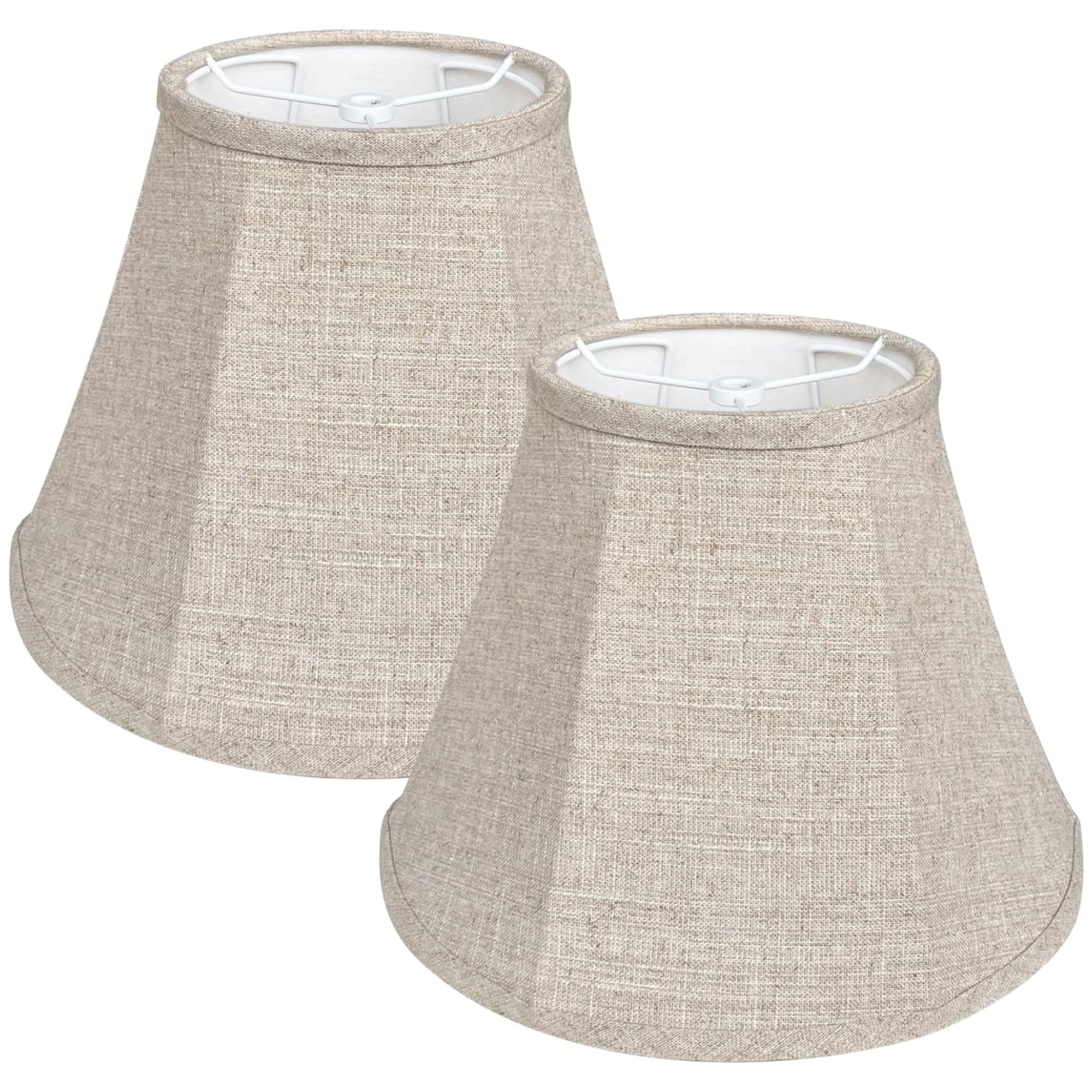 Brown Lamp Shade Set of 2, TooToo Star 6x12x8.5 inch Linen Lampshade ...
