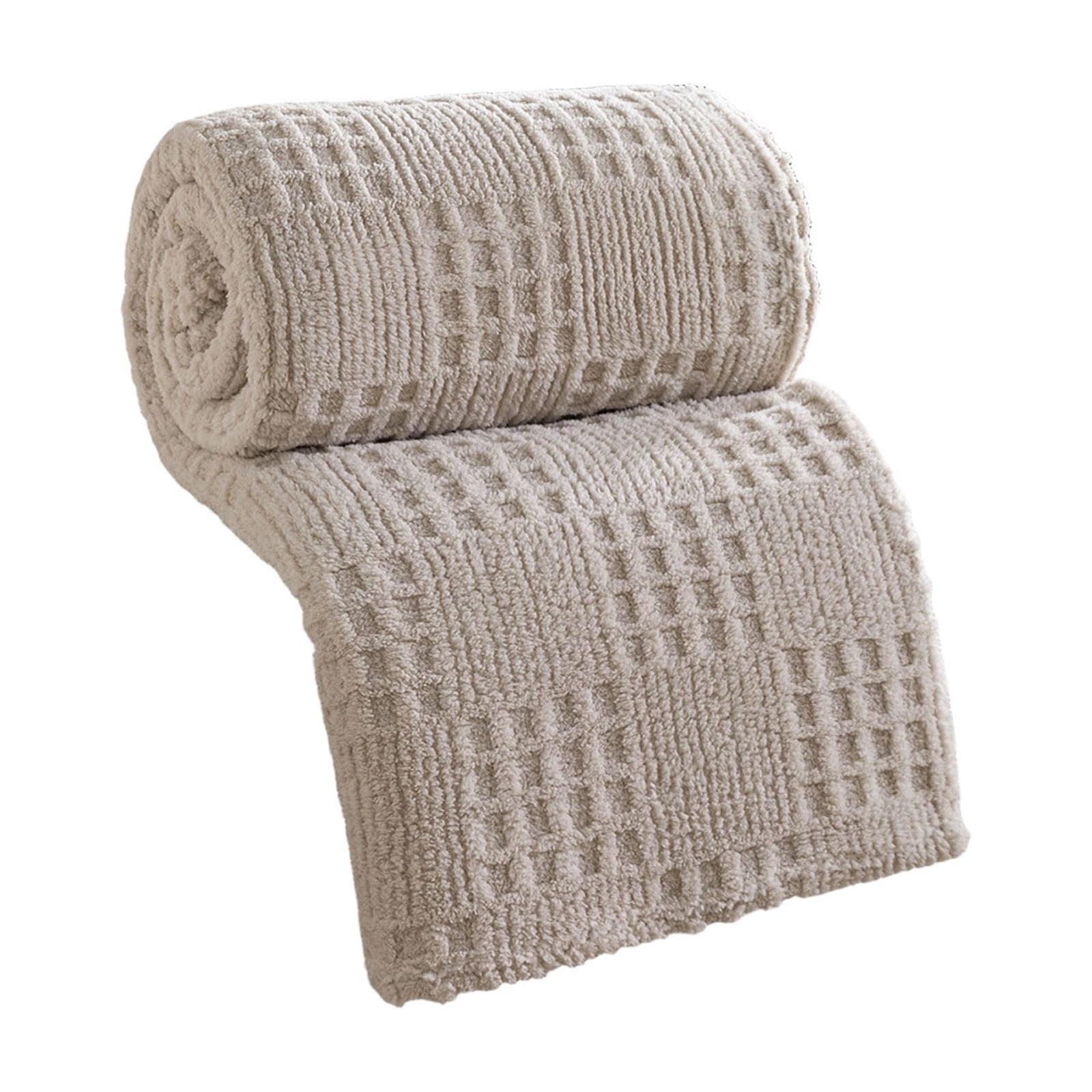 Brown Large Waffle Weave Jacquard Throw Blanket Multi Purpose Cozy ...