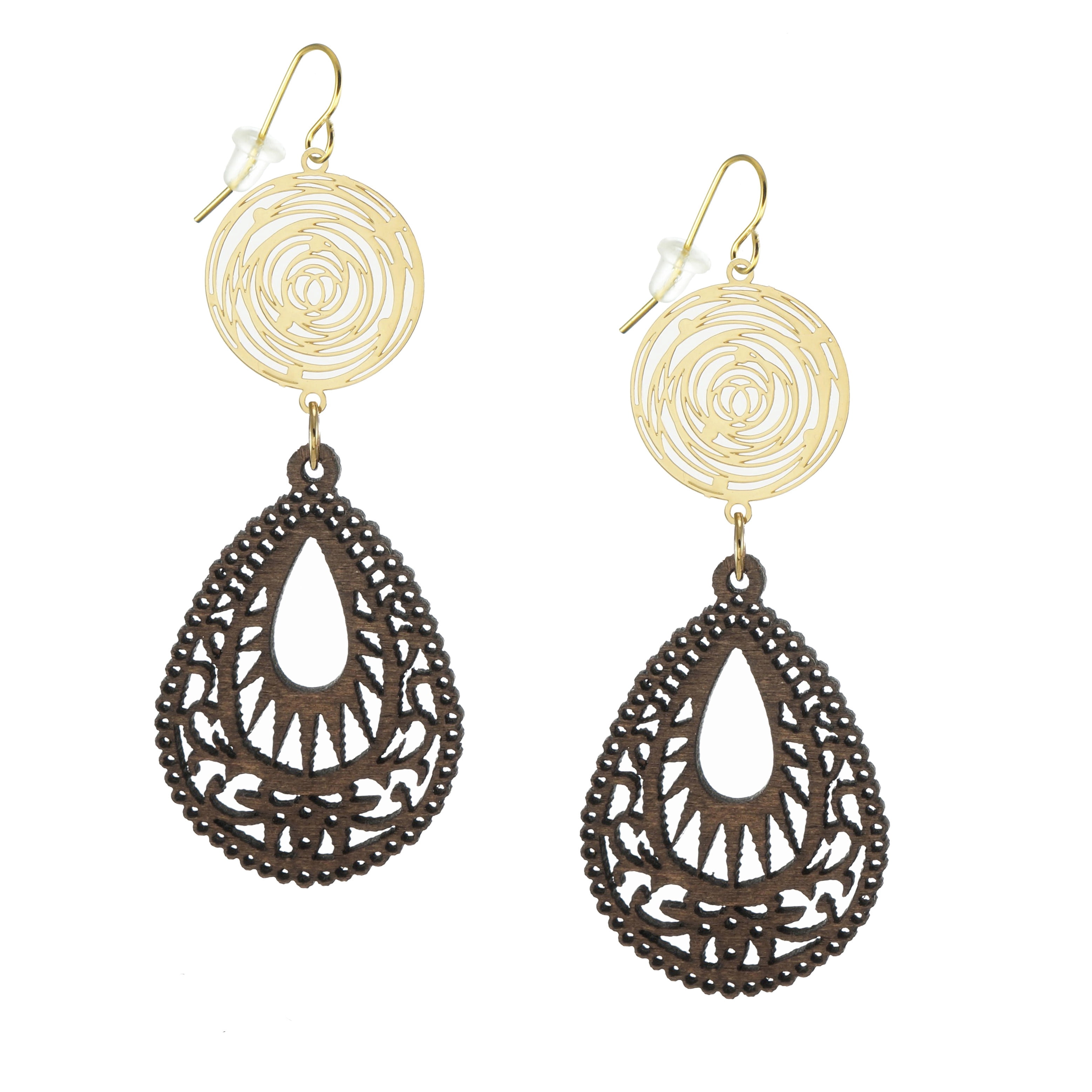 Brown Laser Cut Wood and Gold Circles, Style Choices, Hypoallergenic ...