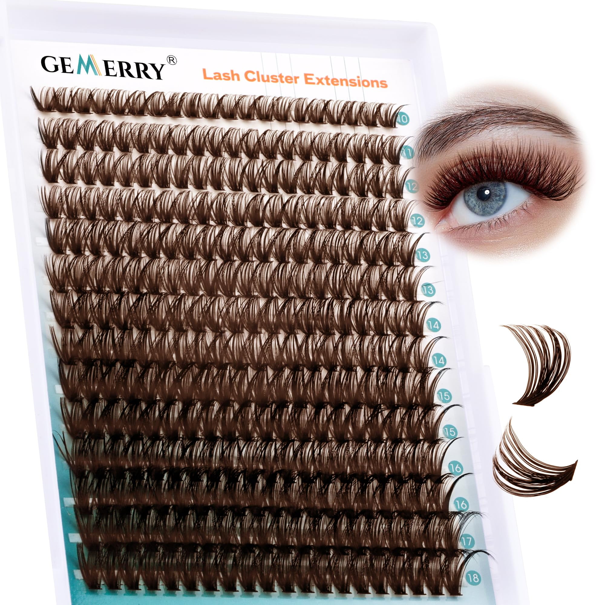 Brown Lash Clusters 280PCS IFF17 Eyelash Clusters Natural Looking ...