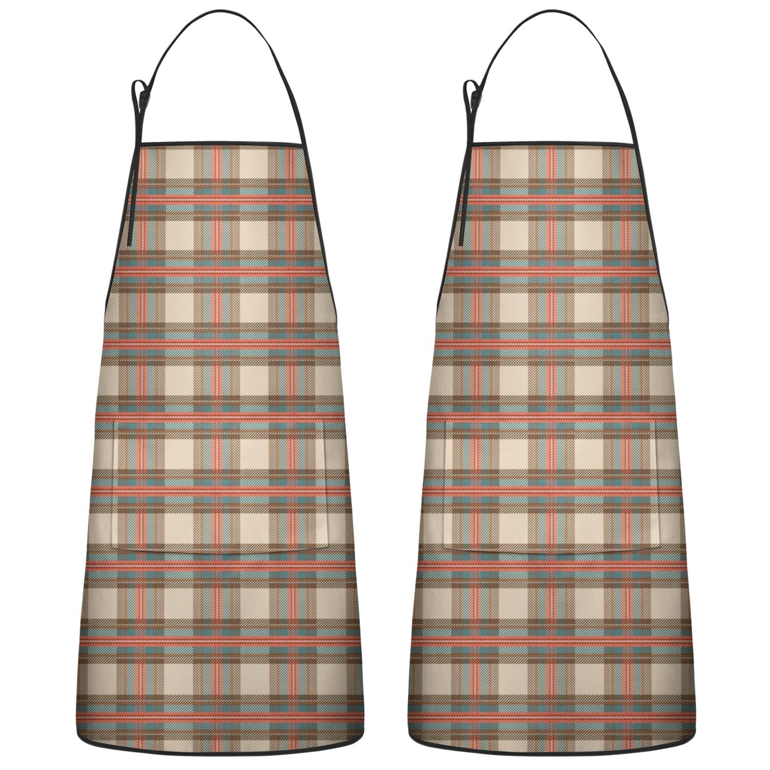 Brown Lattice Bib Apron with Pocket Chef Aprons Waterproof Bib Apron ...