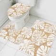 Brown Leaf Bathroom Rugs Set Tropical Country Watercolor Jungle ...