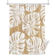 Brown Leaf Shower Curtain, Tropical Country Watercolor Jungle Botanical ...