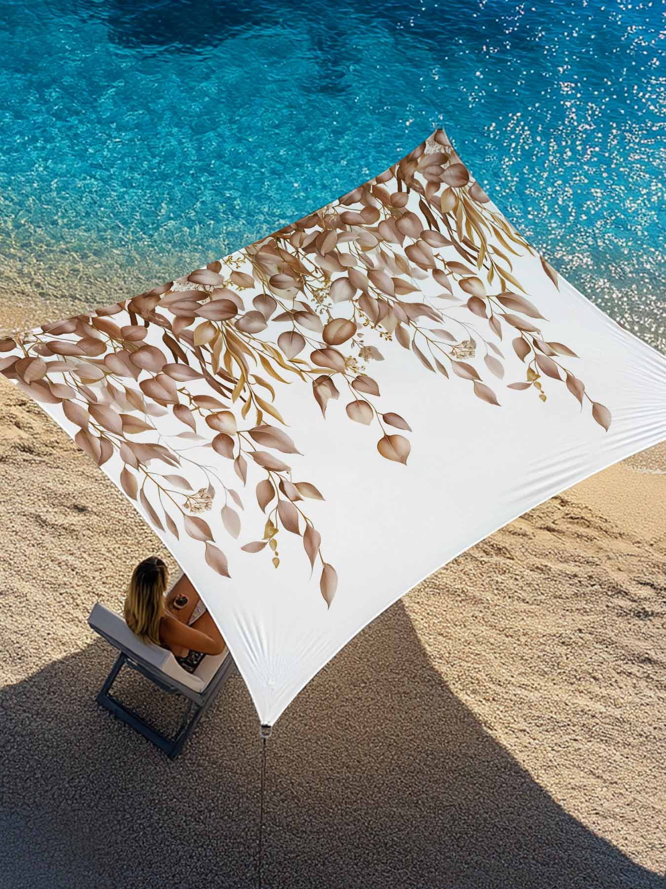 Brown Leaf Sun Shade Sail 6.5' x 10', Eucalyptus Leaves Spring Plant ...