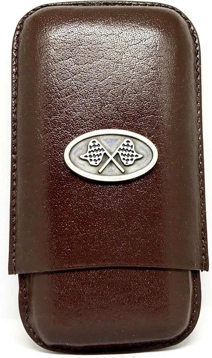 Brown Leather 3-Finger Cigar Case – (Racing Flags) - Walmart.com