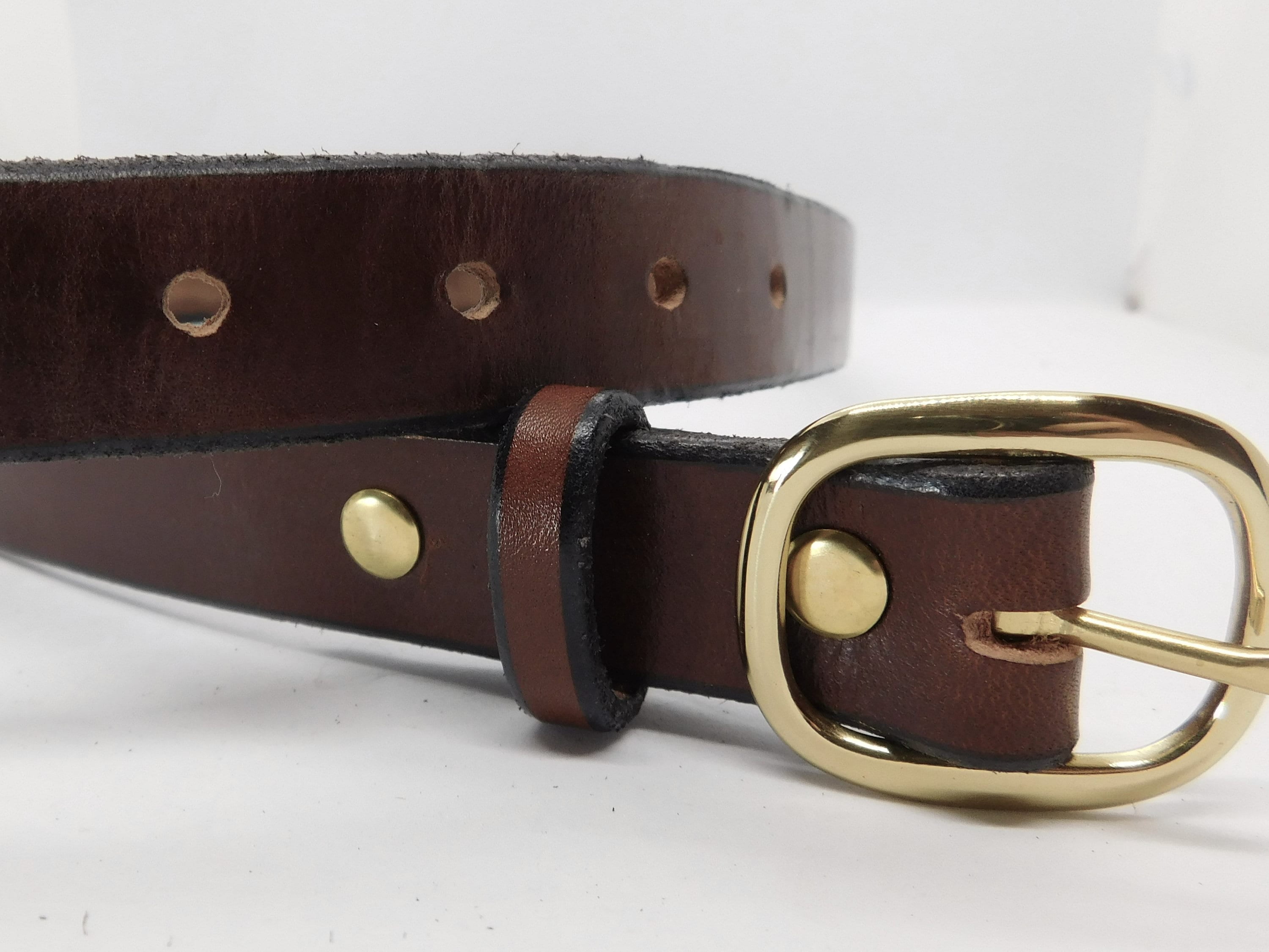 Brown Leather Belt 1 inch wide, 10/12 oz thickness, light brown belt ...