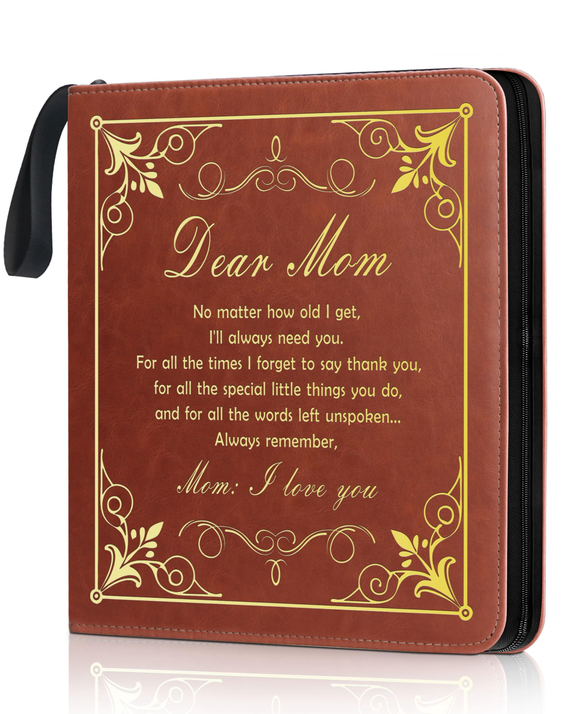Brown Leather Photo Album Holds 100 4x6 Photos, DIY Scrapbook Memory ...